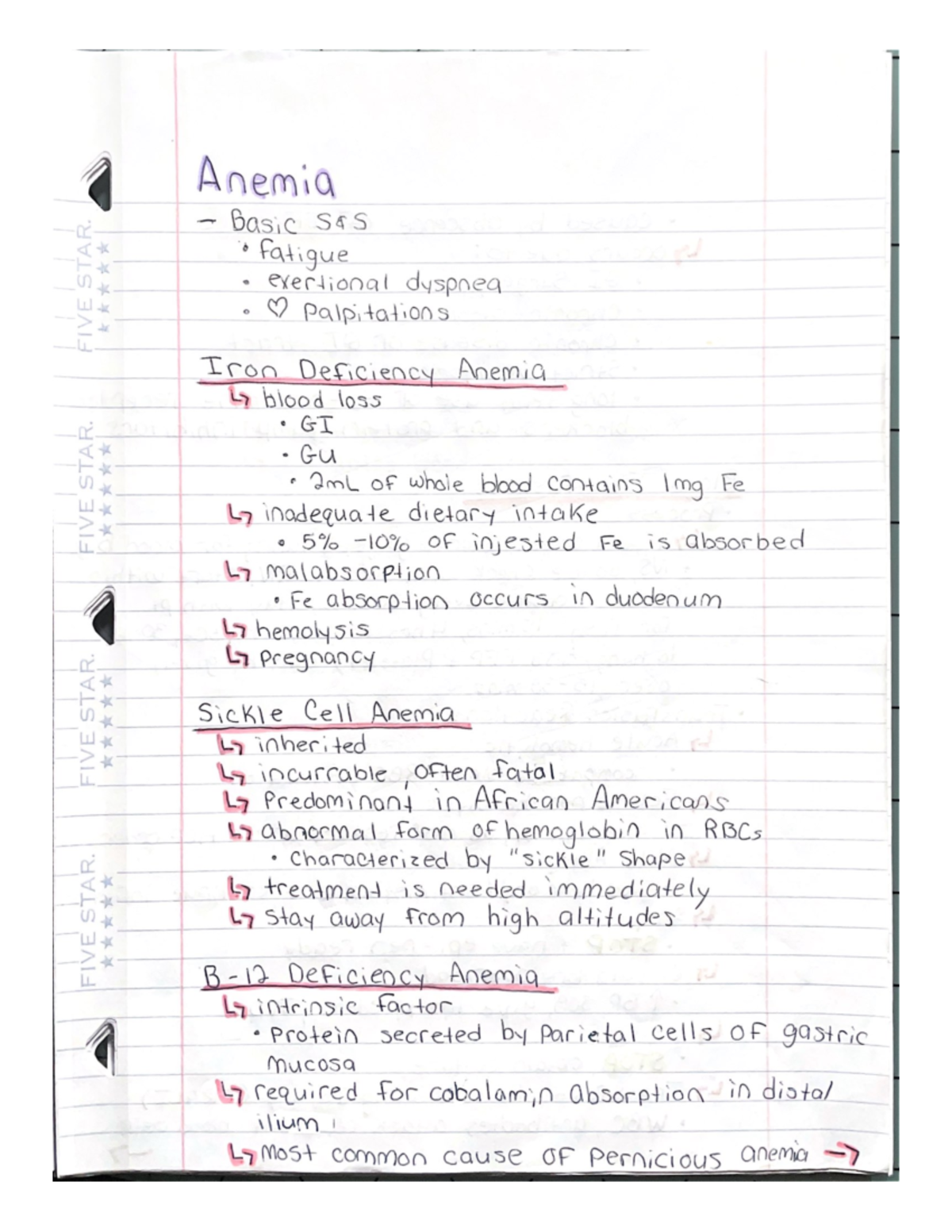 Anemia - NUR200 - Studocu