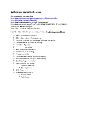 Guidance and counseling books pdf - Course Code EDU 421 Course Title ...