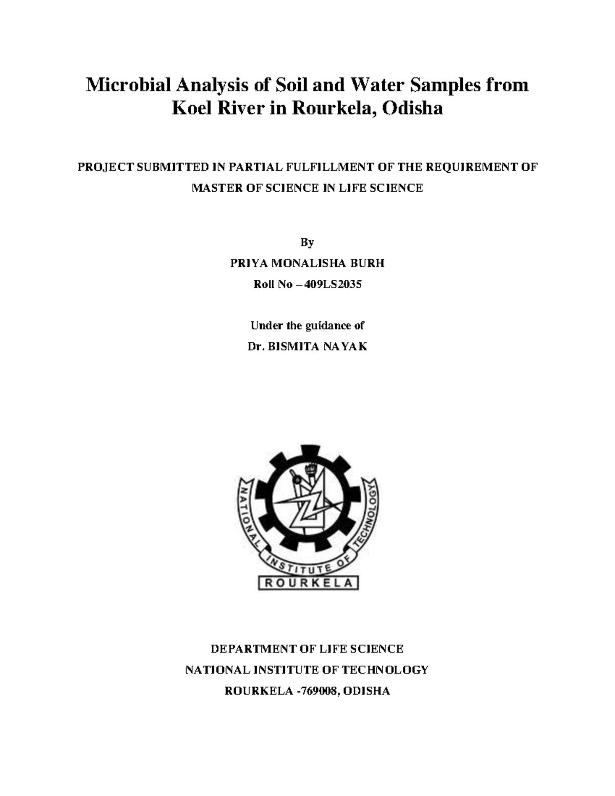 Mat mehods 1 - jhkjl;' - Microbial Analysis of Soil and Water Samples ...