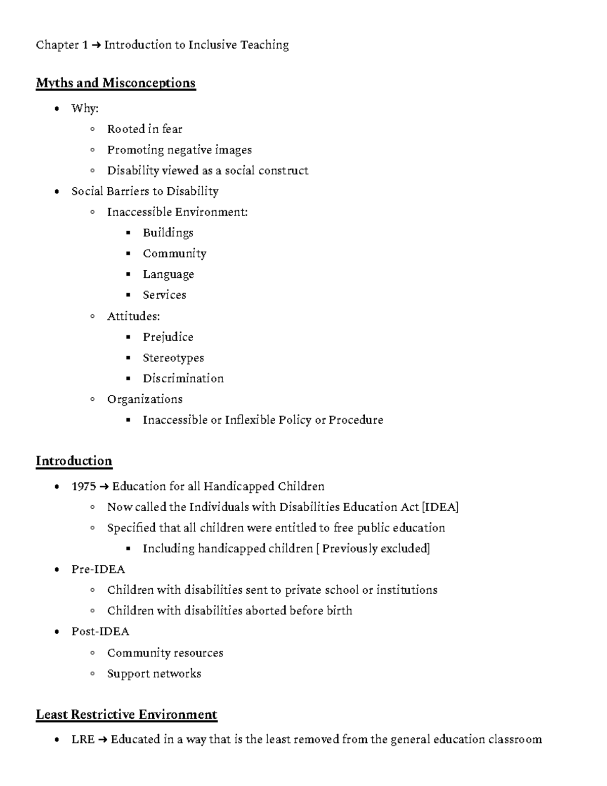 Chapter 1 Introduction to Inclusive Teaching - Chapter 1 Introduction ...