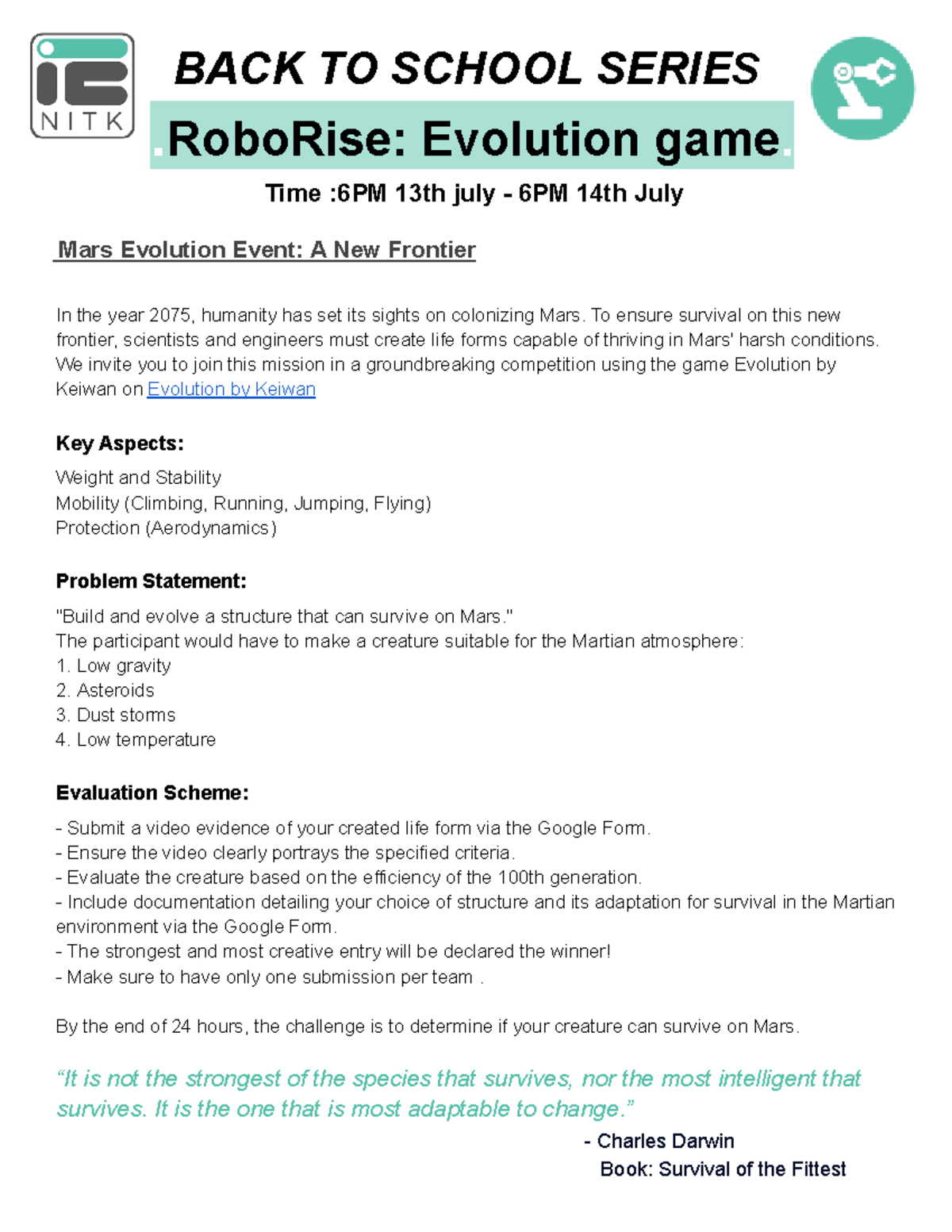 Robo Rise Evolution Guide - BACK TO SCHOOL SERIES .RoboRise: Evolution ...