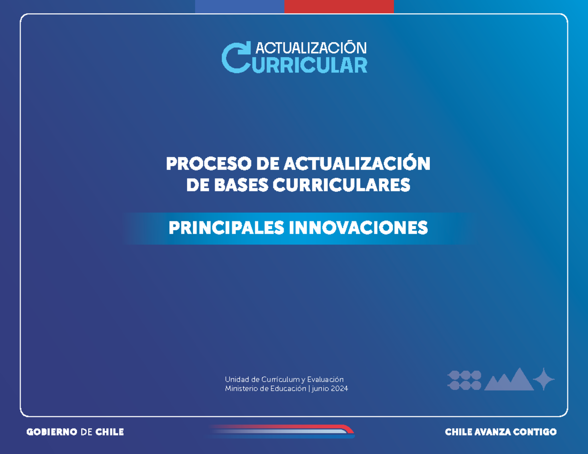 Principales Innovaciones DEL Proceso DE Actualizacion...Y Asignaturas ...