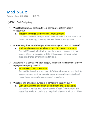 D196 Study Guide - D196 – Principles of Financial and Managerial ...