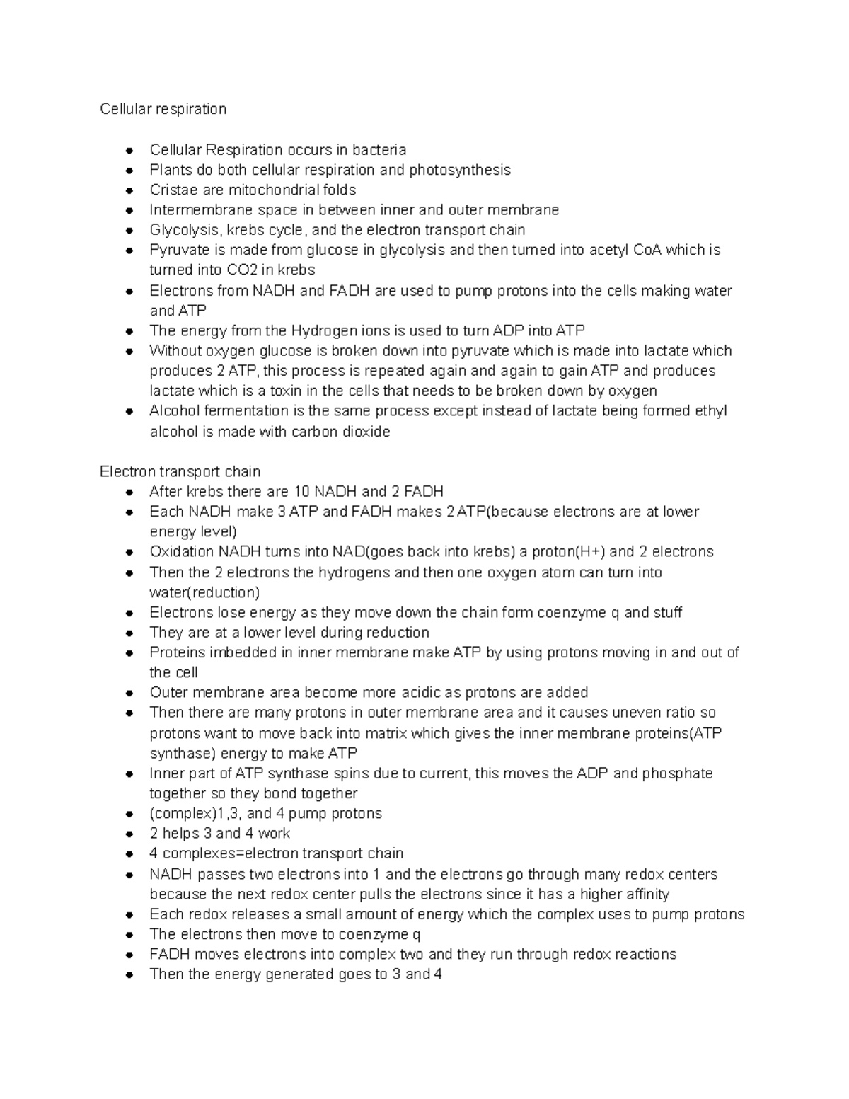AP Biology notes on processes to gain cellular energy - Studocu