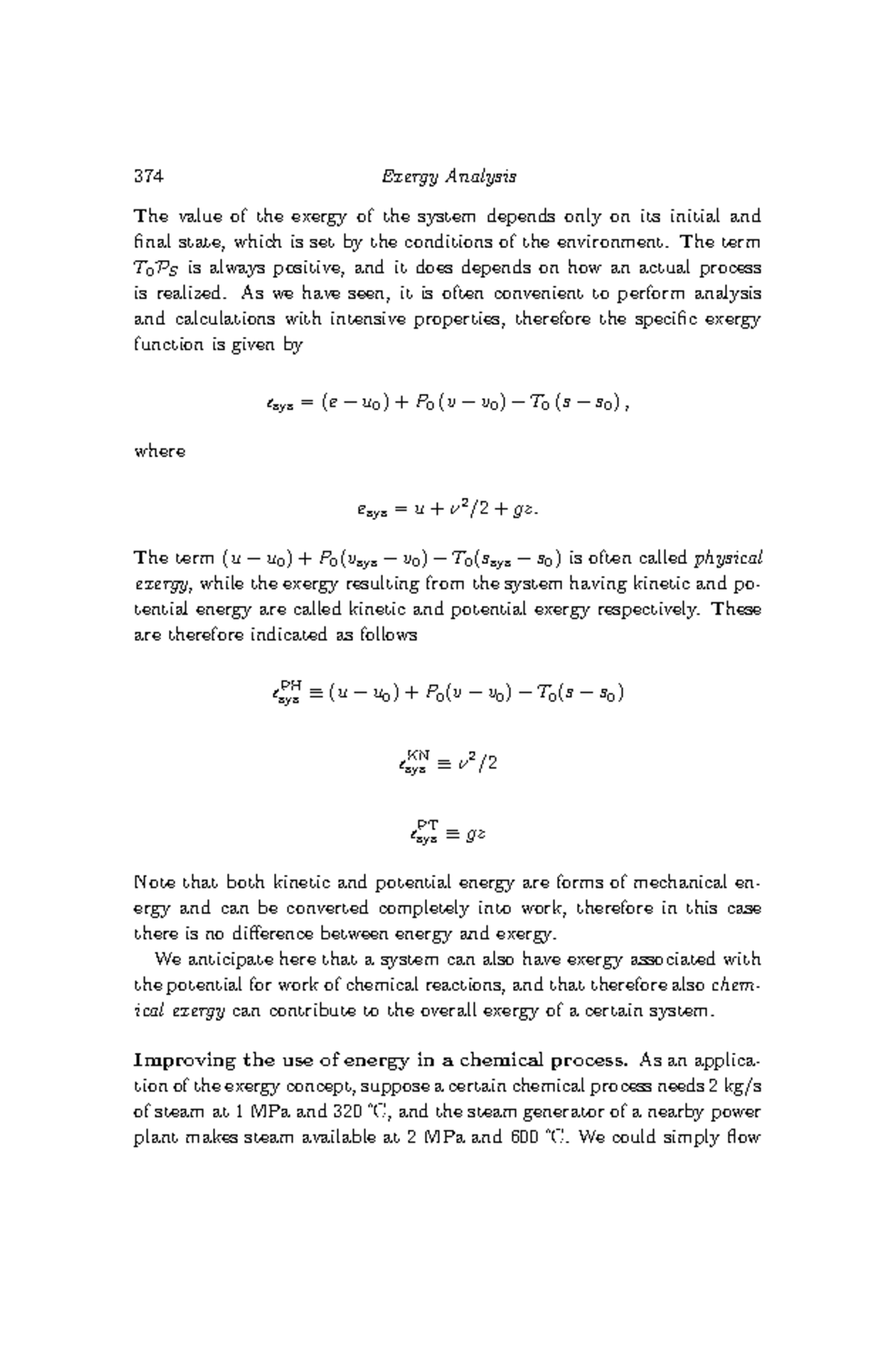 Exergy example with Solutions - 374 Exergy Analysis The value of the ...