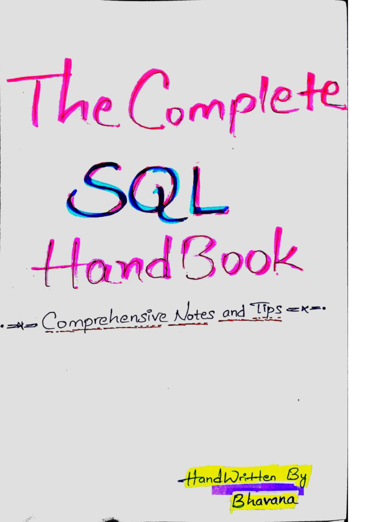 DBMS - HW SQL notes - thank u - The Complete SQL HandBook Comprehensive ...