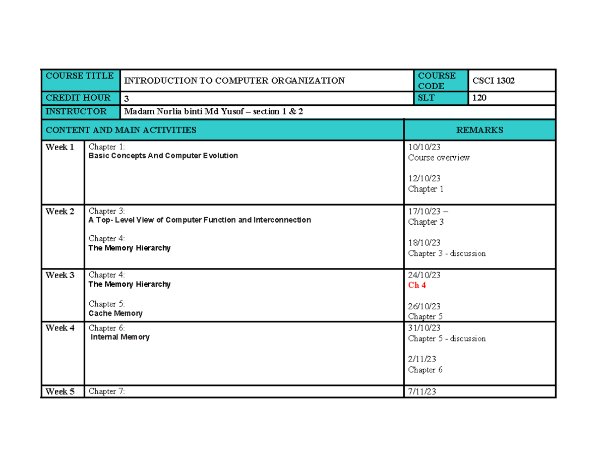 Course Plan ICOStudent sem1 23 24 - COURSE TITLE INTRODUCTION TO ...