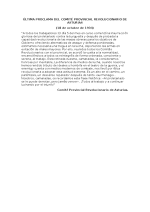 España CON Honra - COMENTARIO DE TEXTO HISTÓRICO MANIFIESTO DE “ESPAÑA CON HONRA” Españoles: la ...