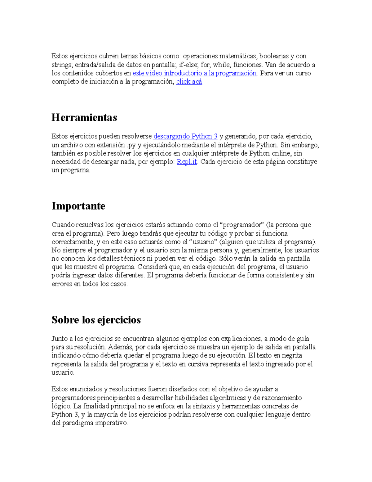 Ejercicios de programacion para principiantes resueltos en python ...