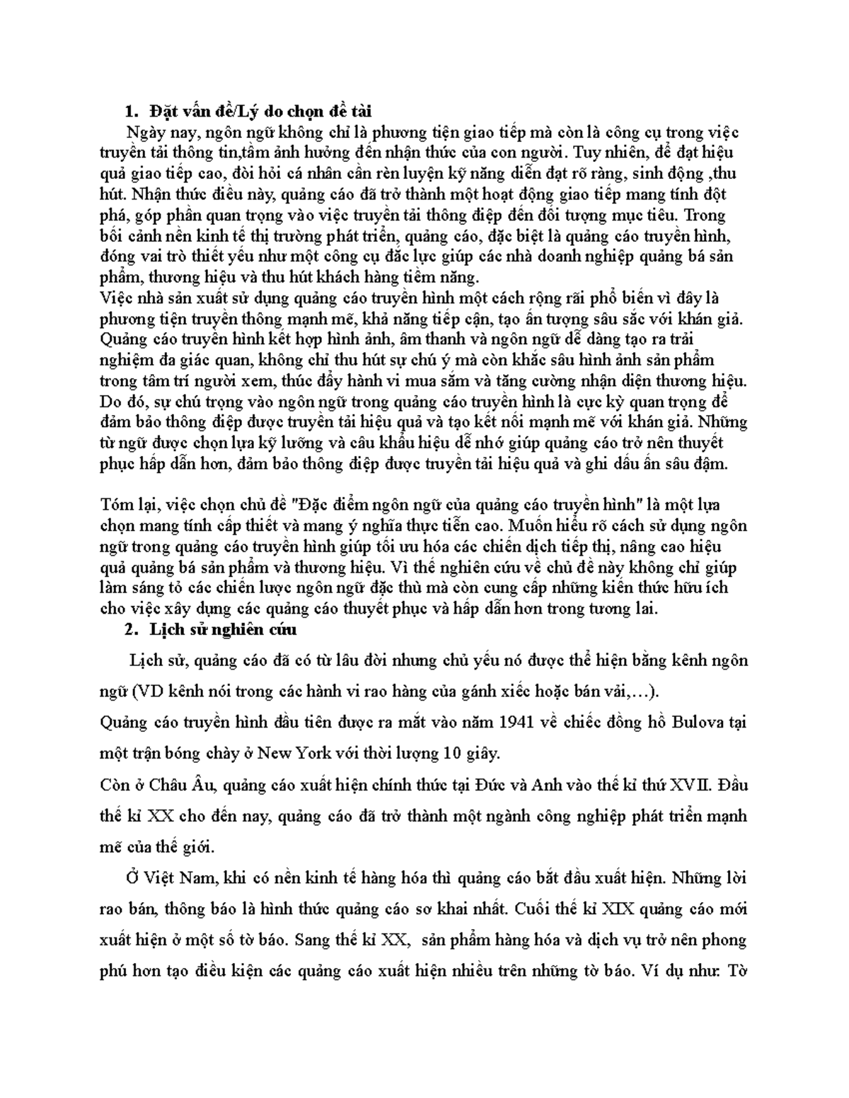 Tvth finnal - dsfsd - Đặt vấn đề/Lý do chọn đề tài Ngày nay, ngôn ngữ không chỉ là phương tiện ...