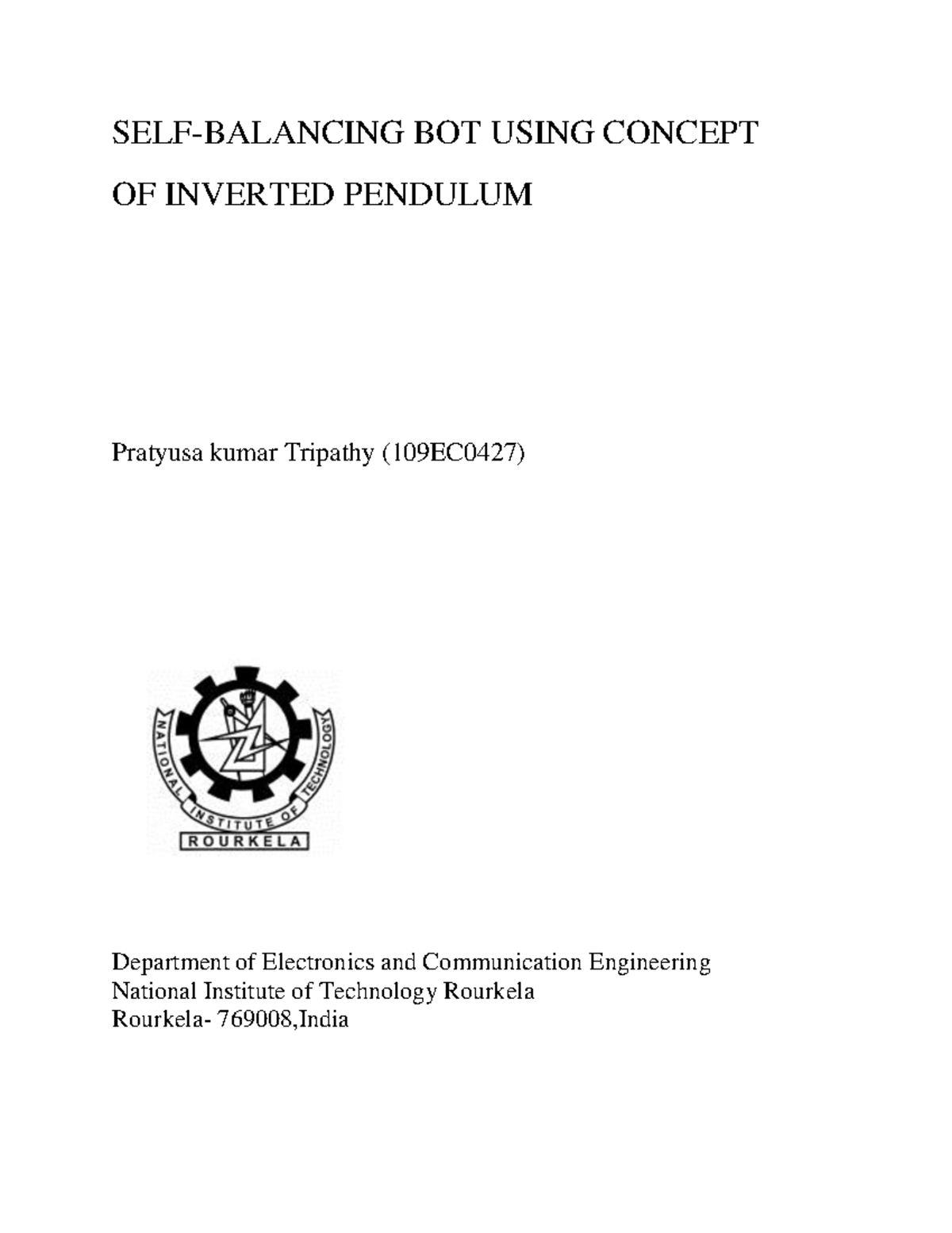 self Balancing robot - SELF-BALANCING BOT USING CONCEPT OF INVERTED ...