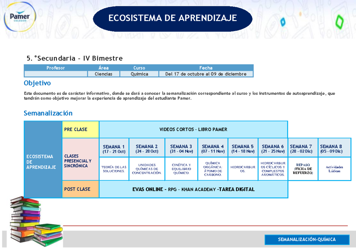 2022 Ivbim 5S QUIM - ADSADA - SEMANALIZACI”N-QUÕMICA ECOSISTEMA DE ...