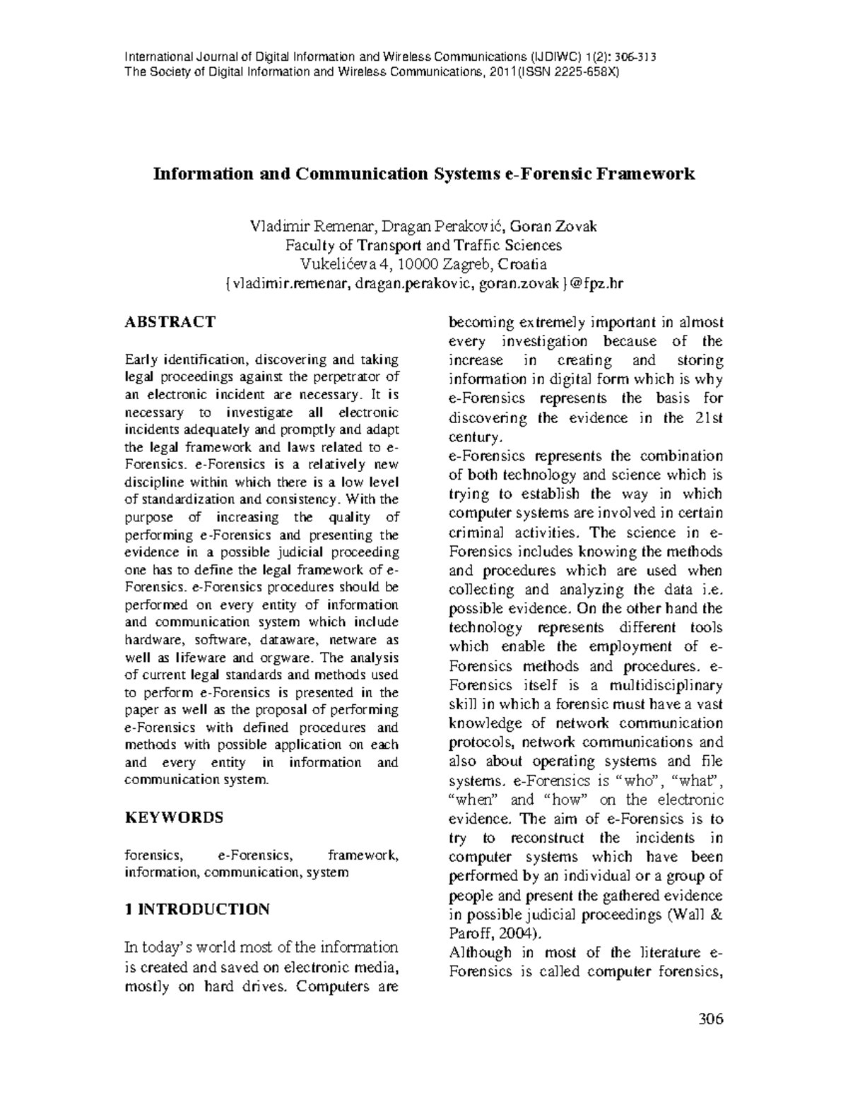 Research paper on e-forensics and evidence law - Information and ...