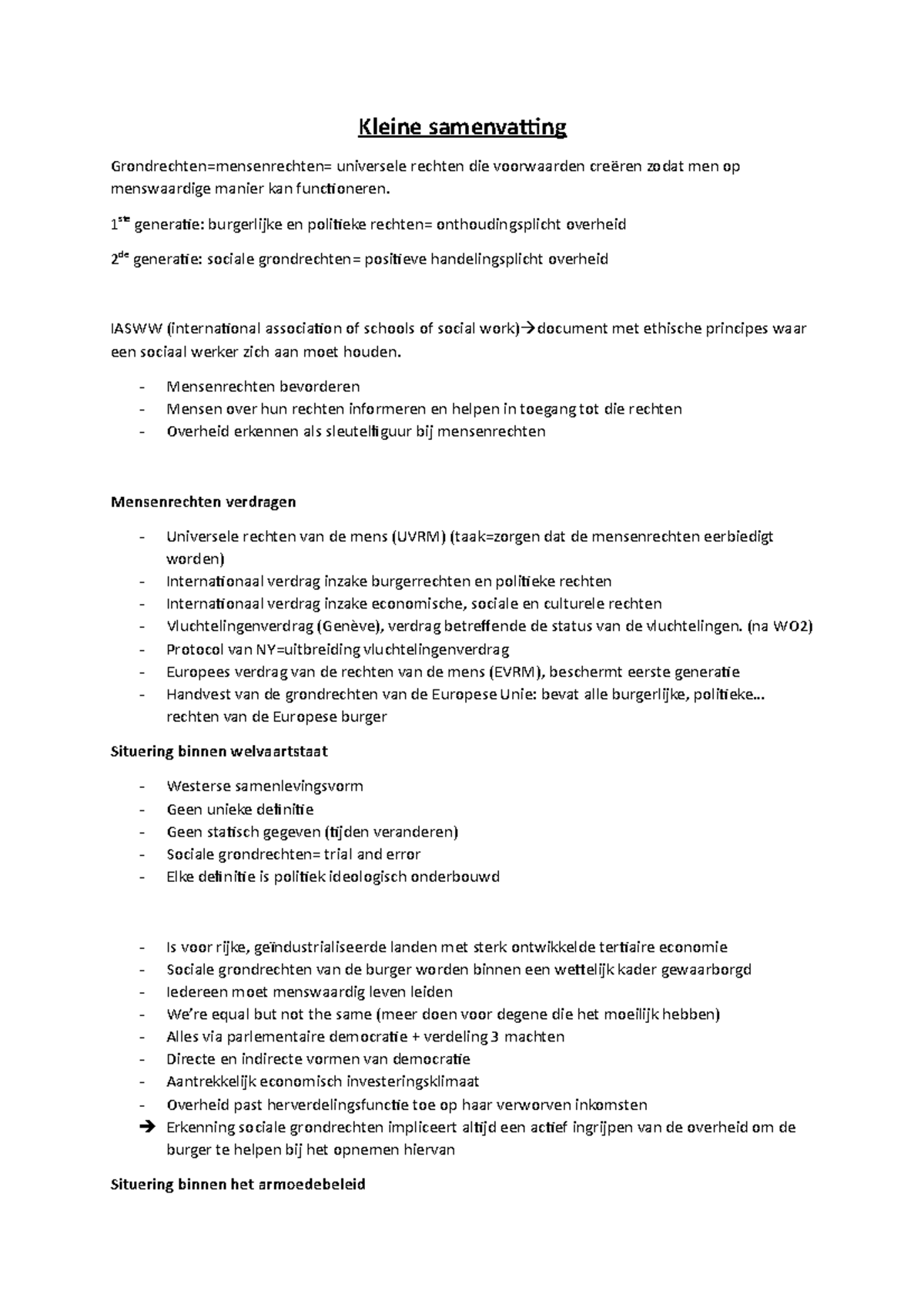 Kleine samenvatting sociaal grondrecht - Kleine samenvatting ...
