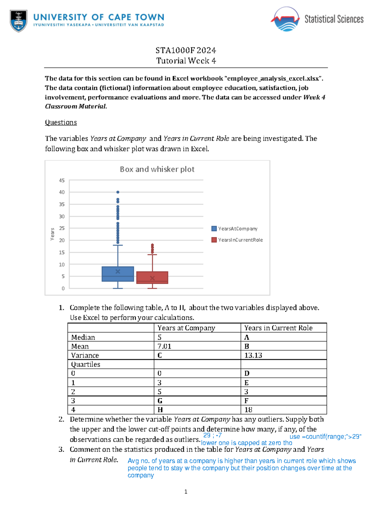 WEEK 4 Tutorial STA1000F 2024 - 1 STA1000F 2024 Tutorial Week 4 The data for this section can be ...