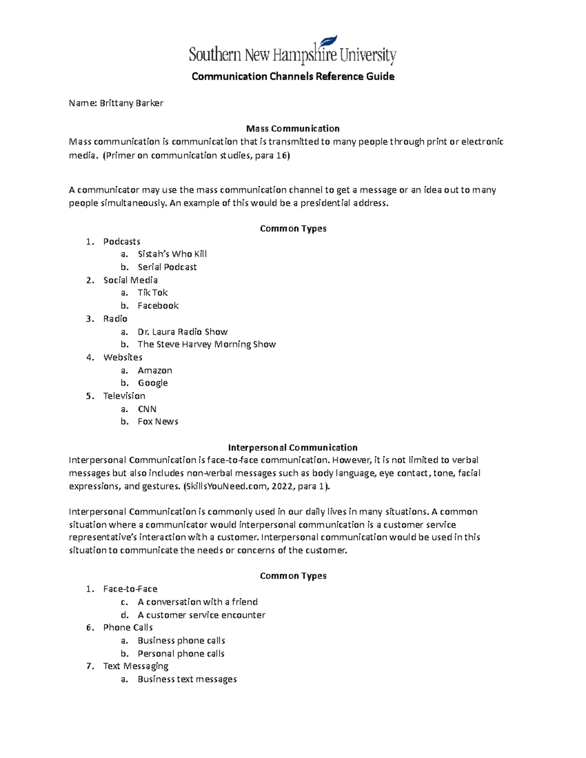 COM 127 Reference Guide Final - COM127 - SNHU - Studocu