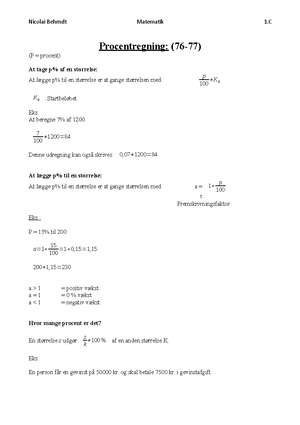 Beviser - Sætning For en lineær funktion af typen f ( x ) = y=ax +b Det ...