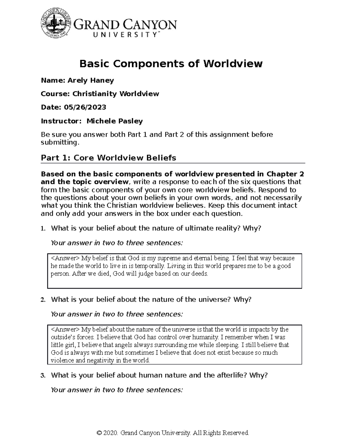 CWV 101 301 RS T1Basic Components Of Worldview - Basic Components of ...