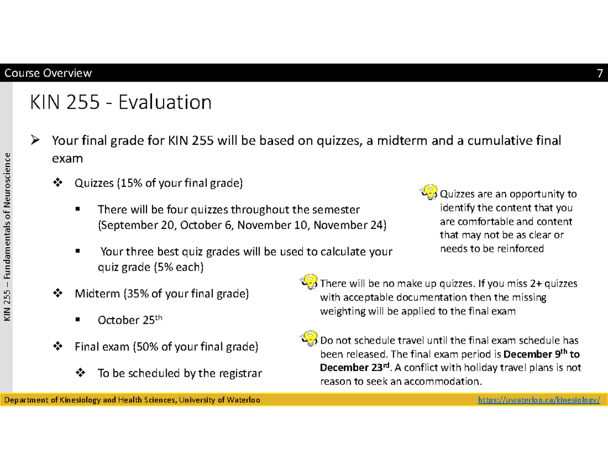 Lecture 1 - Introduction to the nervous system full page slides-7 - KIN 255 ñ Fundamentals of ...