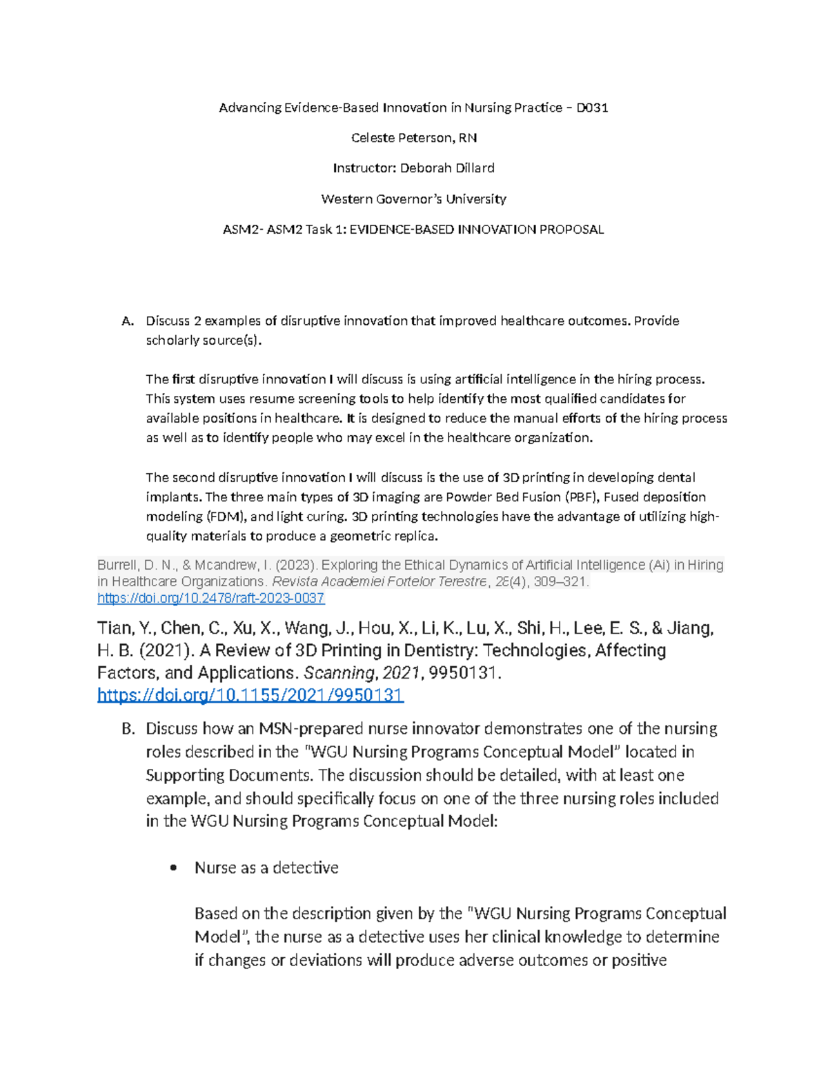 Evidence-Based Innovation Proposal D031 - Advancing Evidence-Based ...