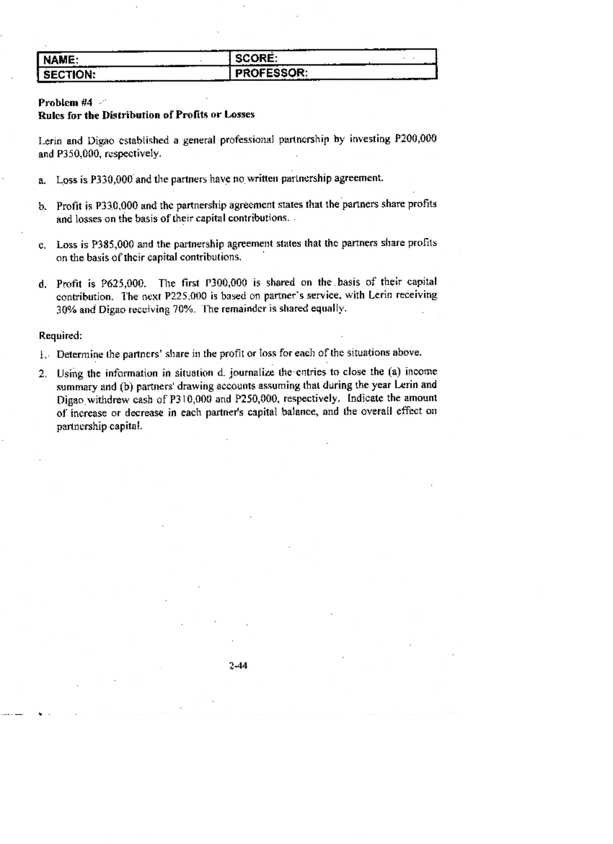 Operations Exercise No. 4 - BS accountancy - Studocu