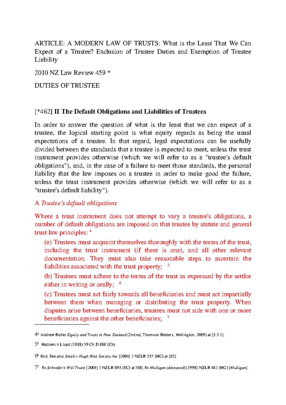 Duties OF Trustees Butler FOR Students - ARTICLE: A MODERN LAW OF ...