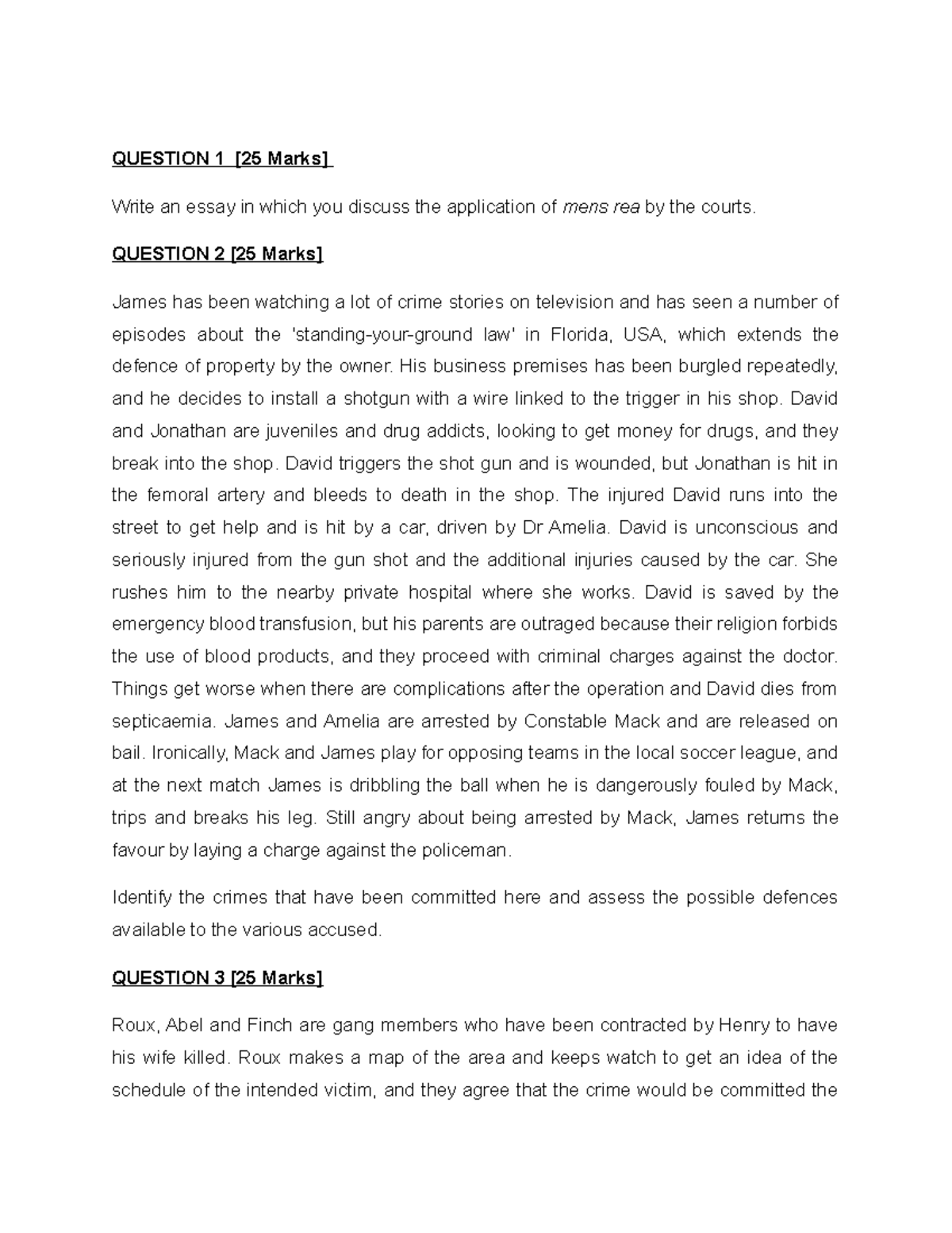 Exam practice questions 2024 - QUESTION 1 [25 Marks] Write an essay in ...