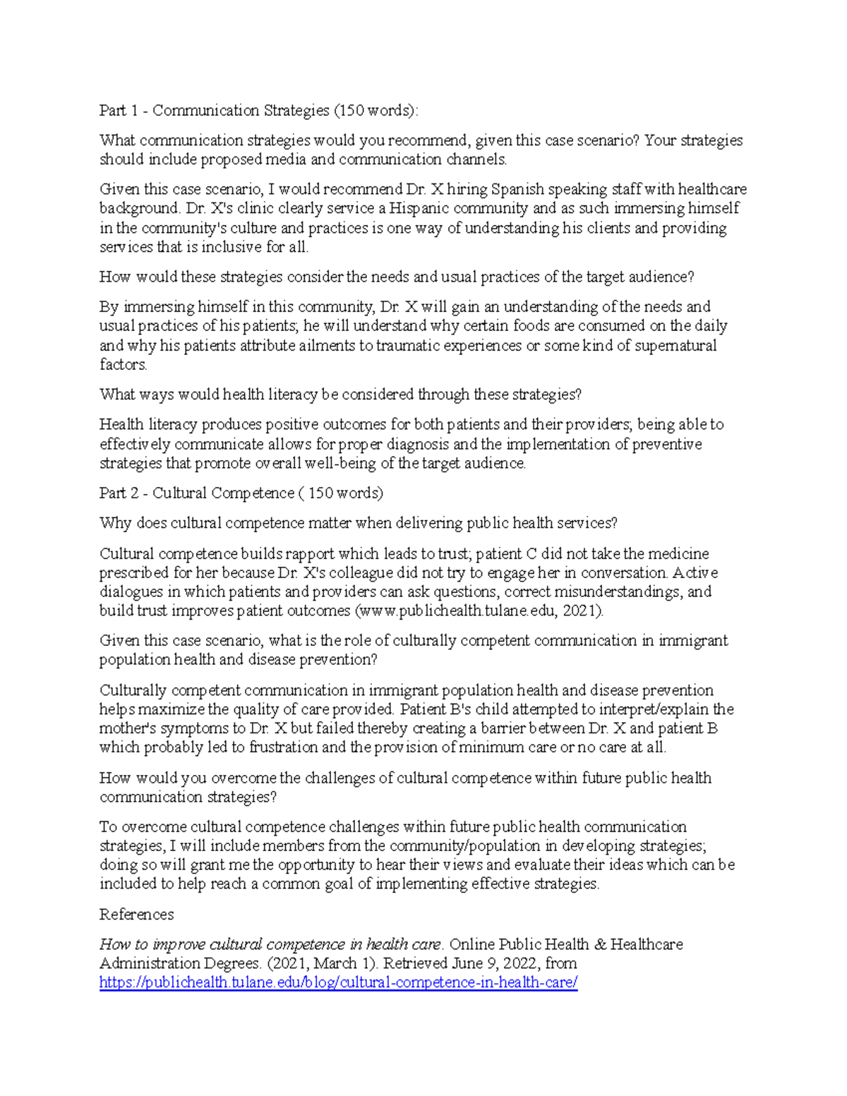 PHE-610 Module One - Discussion - Part 1 - Communication Strategies ...