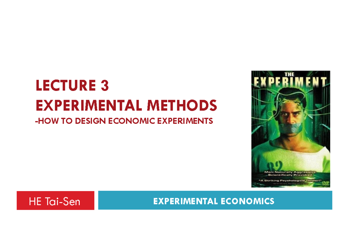 L3 Experimental Methods Part 1 - Read-Only - LECTURE 3 EXPERIMENTAL ...