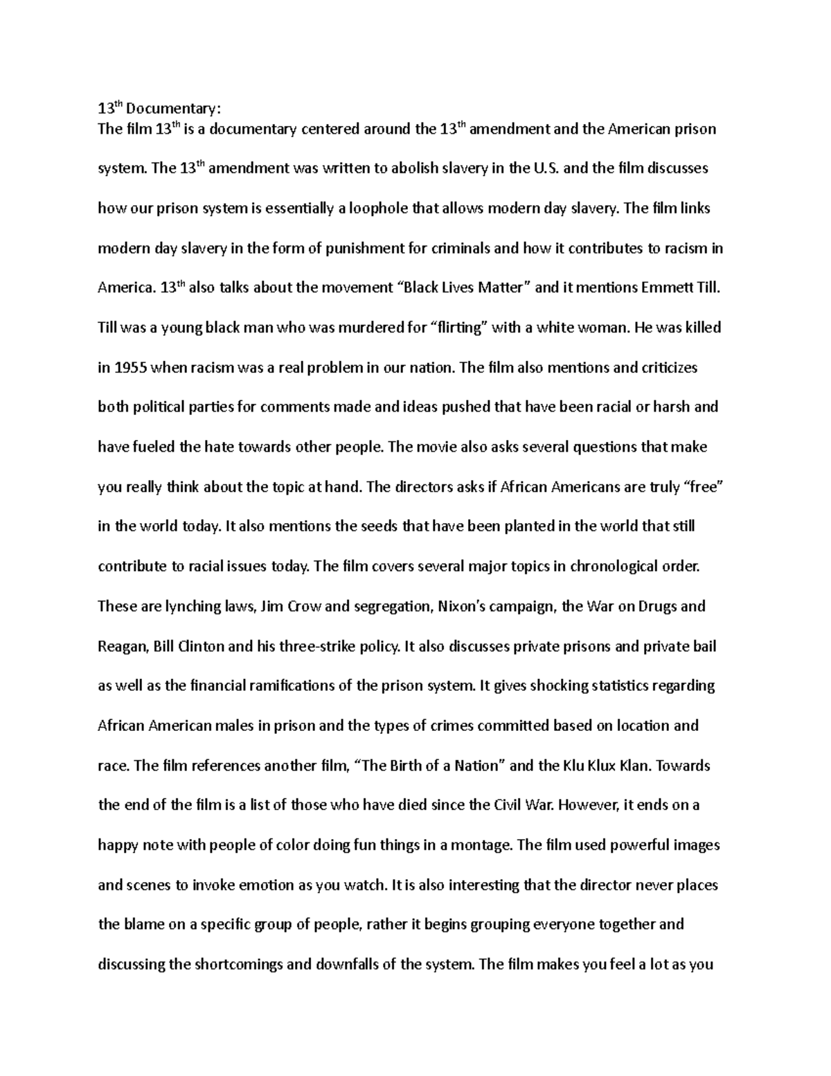 13th Documentary - The 13th amendment was written to abolish slavery in ...