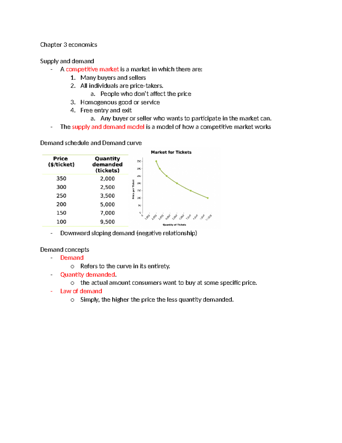Chapter 3 economics - Chapter 3 economics Supply and demand - A ...