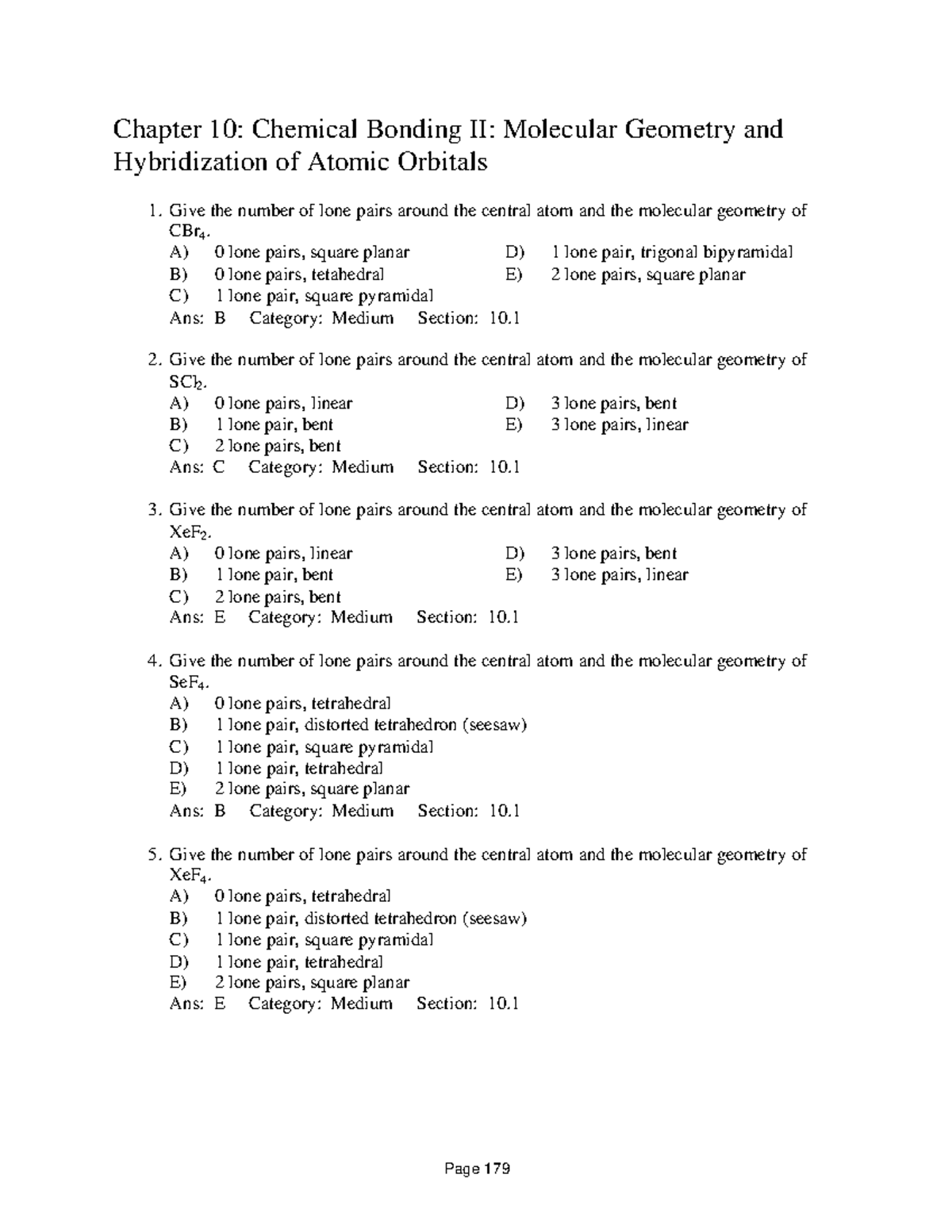 Inorg Pre-exam - mathematical notes - Chapter 10: Chemical Bonding II ...