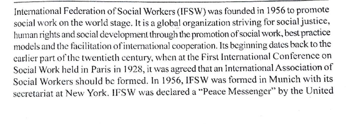 International Federation of Social Workers (IFSW) - It is a global ...