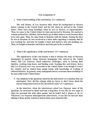 Hist 1301 Assignment 2 - Copy - Writing Assignment # For me, the ...