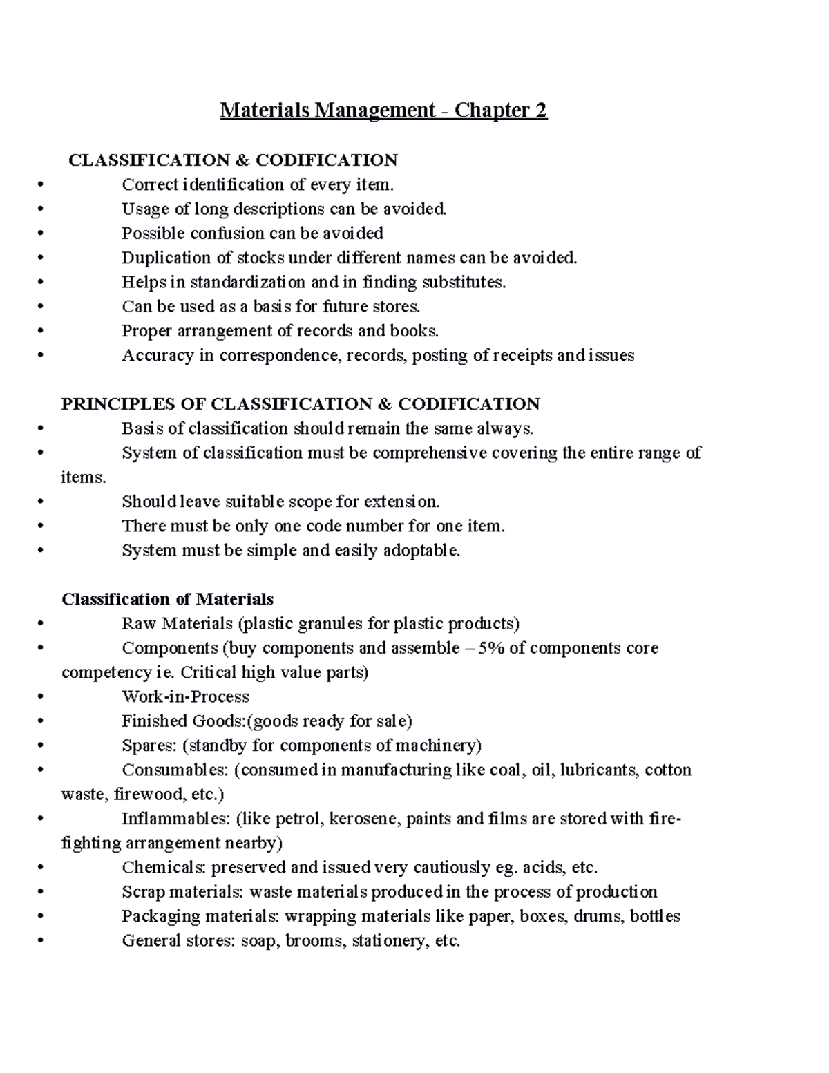 Materials Management 2 Chapter Materials Management Chapter 2