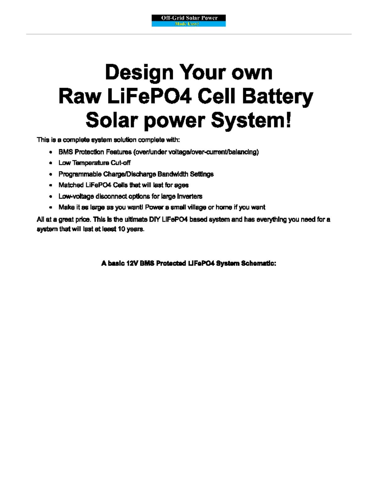 Design Your Own Li Fe PO 4 Solar Power System - DIY Solar Power - Made ...