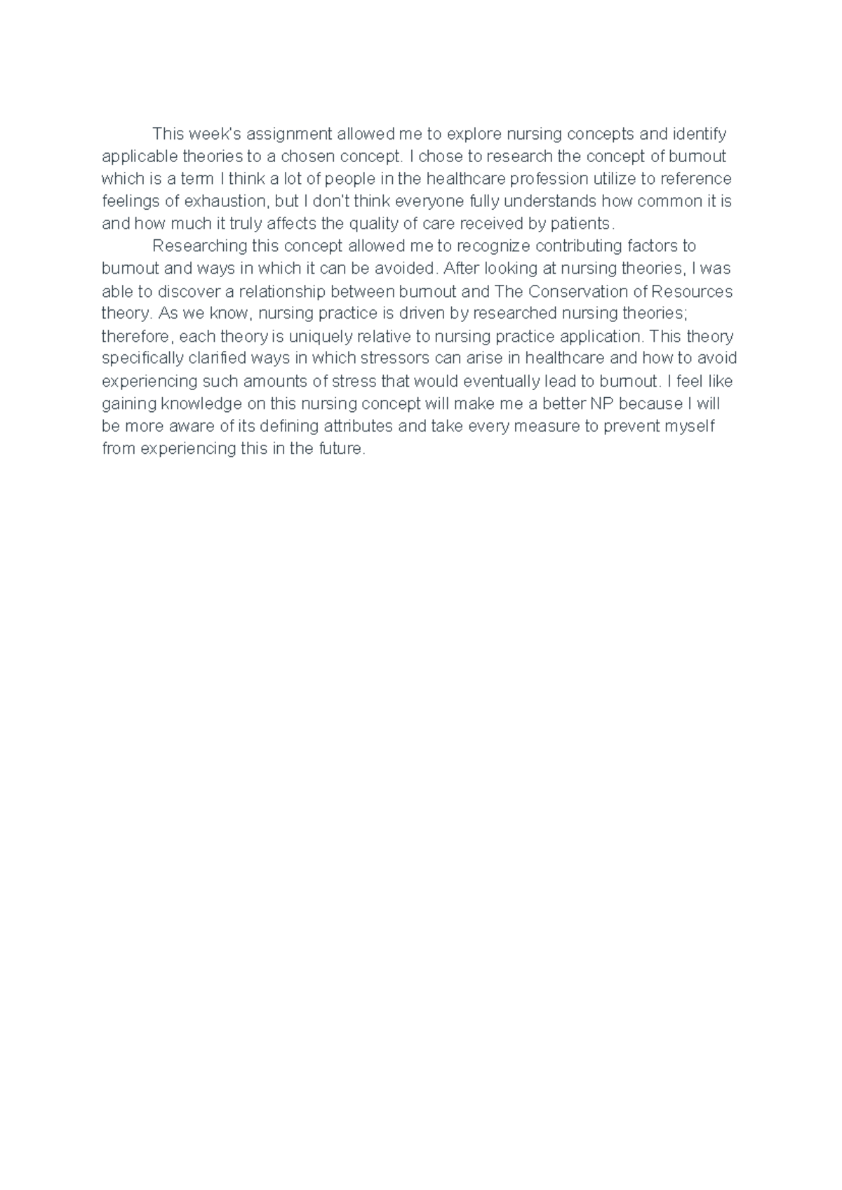 Week 3 reflection on learning - This week’s assignment allowed me to ...