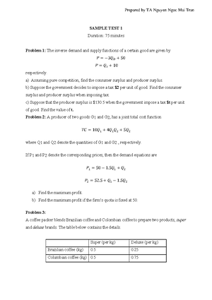 Practice TEST 2- Final- M4B - PRACTICE PROBLEM I. Optimization 8 page ...