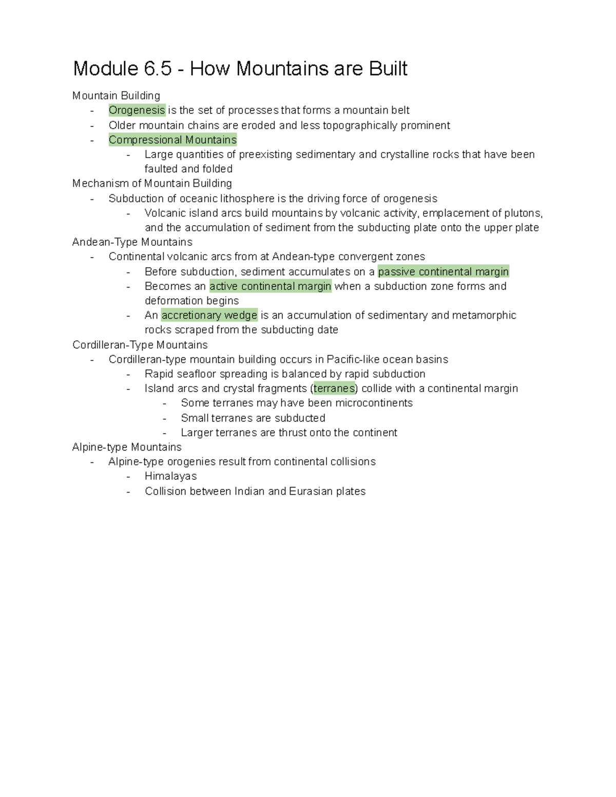 Module 6.5 - How Mountains are Built - Module 6 - How Mountains are ...
