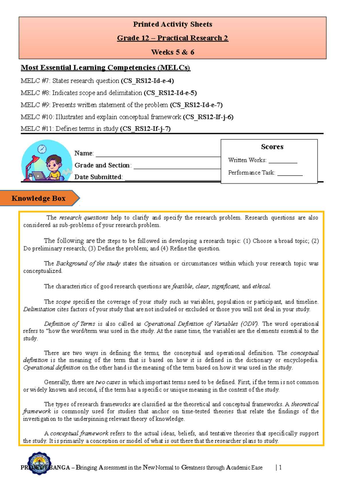 AS Practical Research 2 Q1 WEEK 5 6 - Most Essential Learning ...