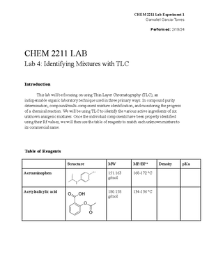 CHEM 2211 LAB 9 - Lab report 9 - Gamaliel Garcia-Torres CHEM 2211 LAB ...