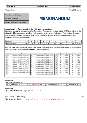 STK 121 Past Paper - Semester Test 1 - STK 120 - Studocu