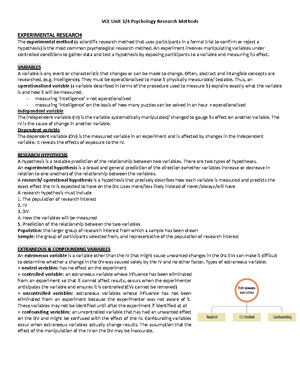 VCE Psychology Unit 3 Question and Answer Booklet 2023 - Trial ...