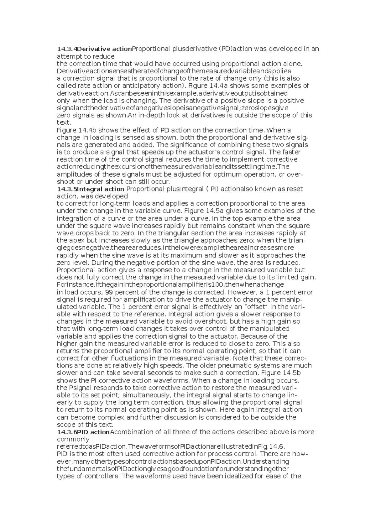 Process control applications 129 - 14.3 actionProportional plusderivative (PD)action was ...
