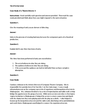 TH2713Fall2022Case Study 5 - TH 2713 Fall 2022 Case Study of an ...