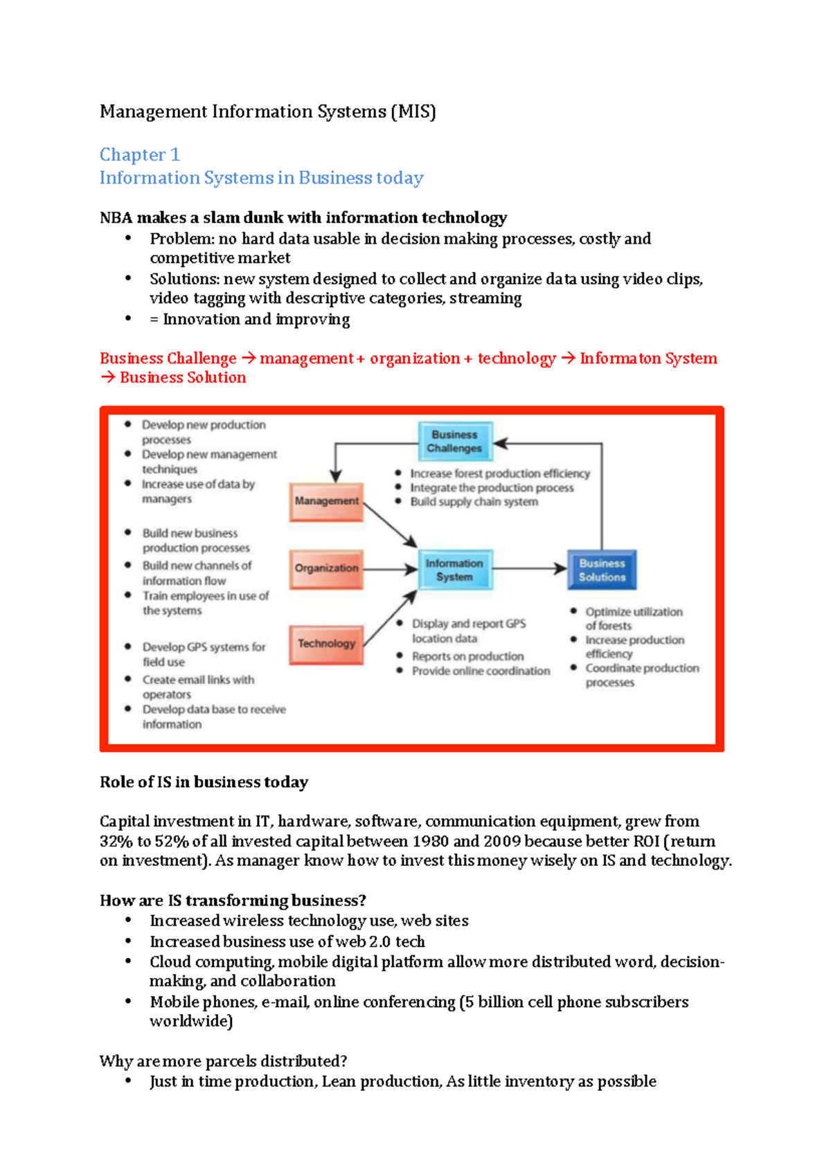 125782939 Management Information Systems Laudon Summary - Management Information Systems (MIS ...
