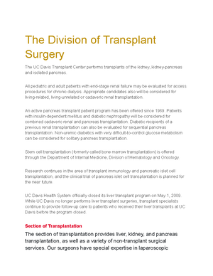 Division of Transplant Surgery - Division of Transplant Surgery ...