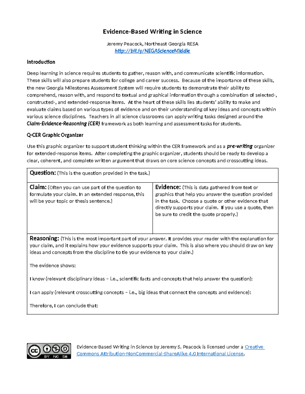 Evidence-Based Writing in Science - These skills will also prepare ...