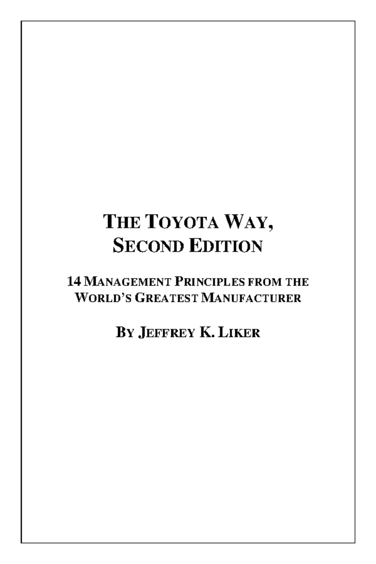LEAN graw 001299 - LEAN - THE TOYOTA WAY, SECOND EDITION 14 MANAGEMENT ...