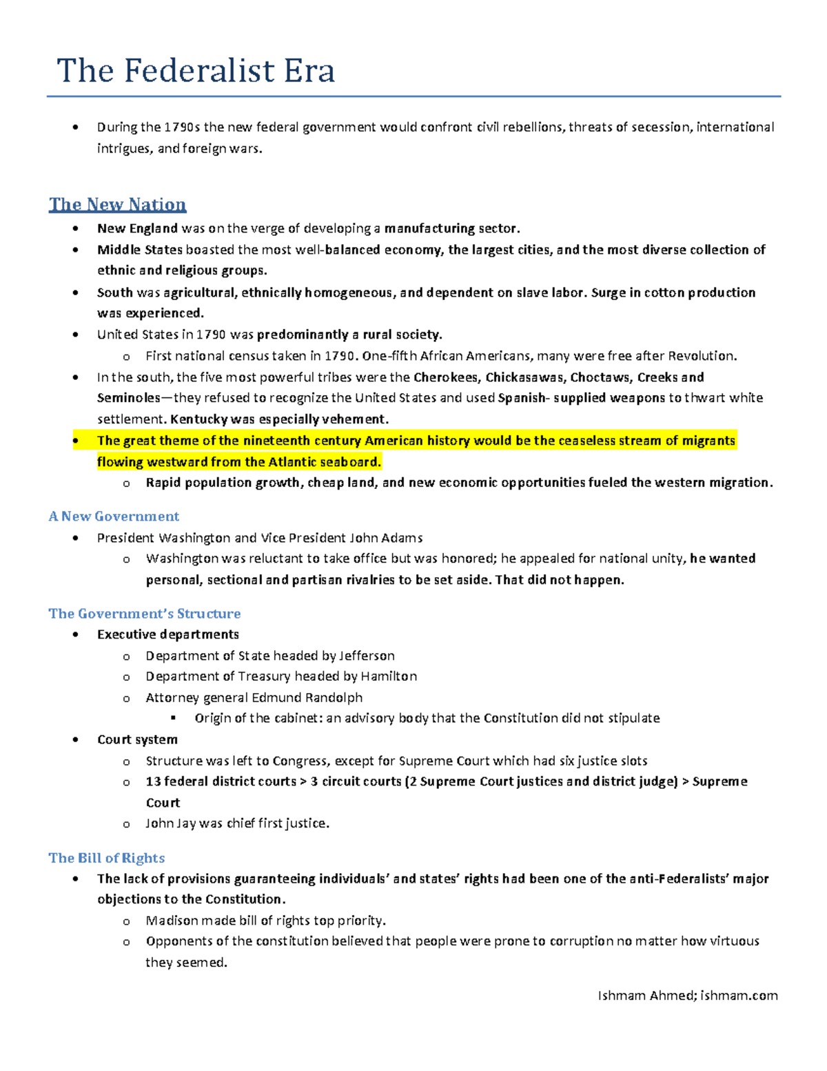 Chapter 8 - An outline covering the Federalist Era of American history ...